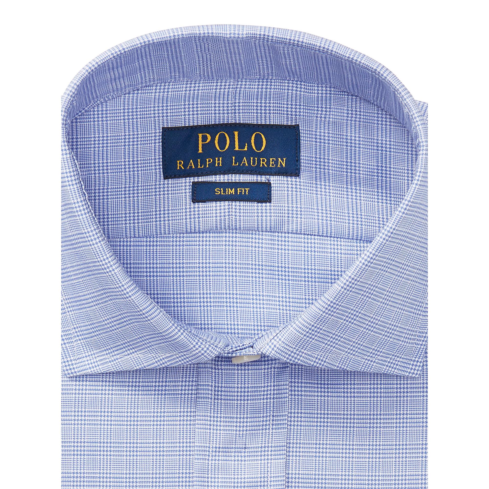 Lyst Polo Ralph Lauren Slim Fit Cotton Dress Shirt In Blue For Men